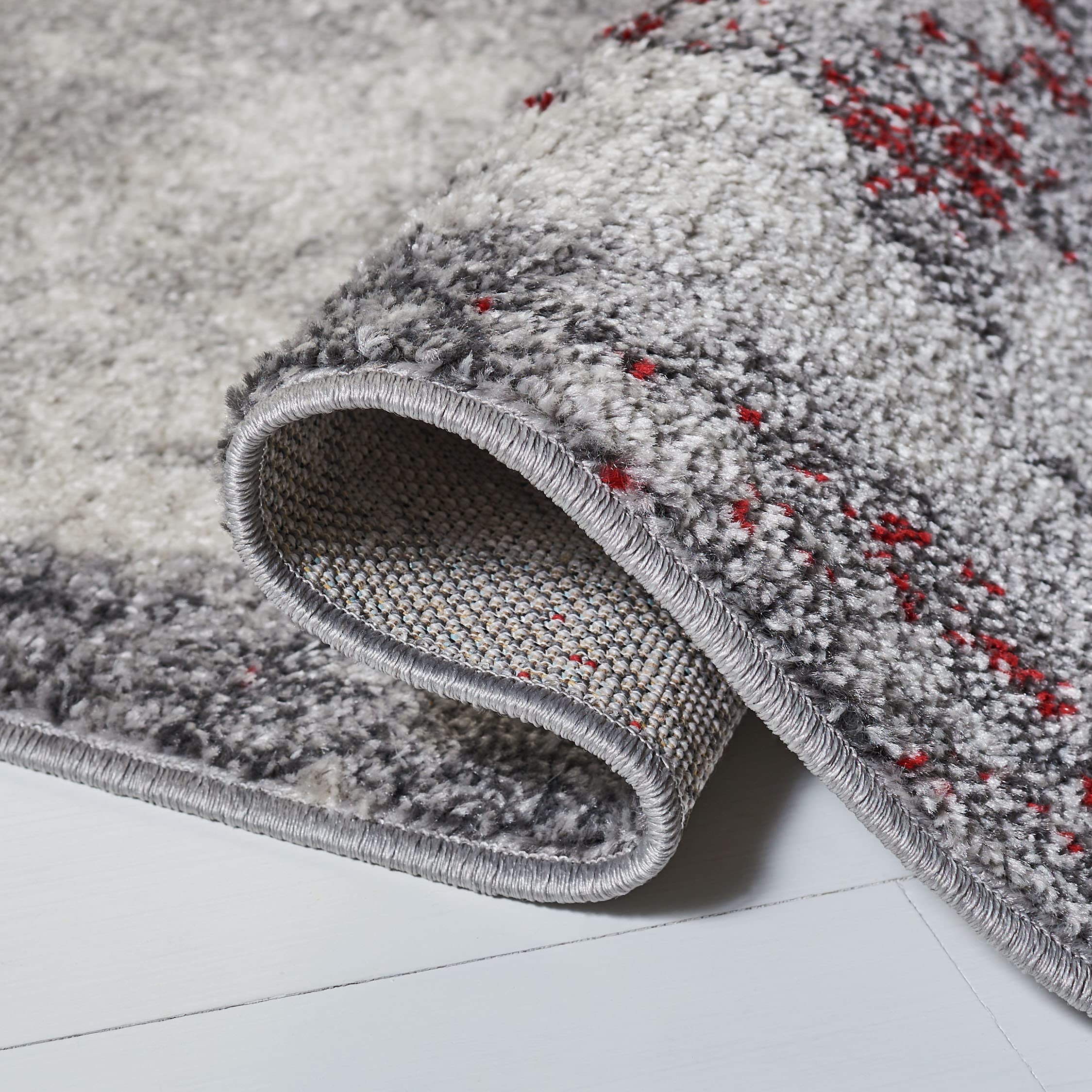 SAFAVIEH Adirondack Collection 10' Square Red / Grey ADR134Q Modern Abstract Non-Shedding Living Room Bedroom Dining Home Office Area Rug