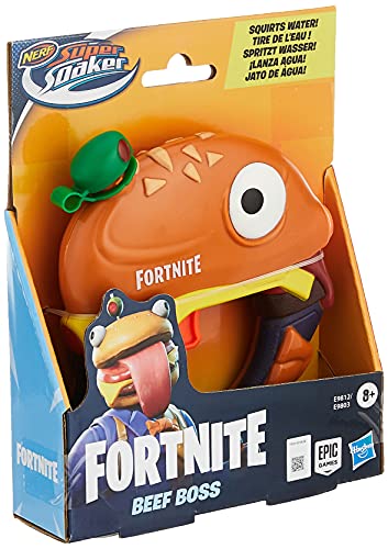 Nerf Super Soaker Fortnite Beef Boss Water Blaster -- Fortnite Beef Boss Character Design -- Easy-to-Carry Micro Size -- for Kids, Youth, Adults