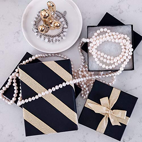 TheDisplayGuys 25-Pack #11 Cotton Filled Cardboard Paper Jewelry Box Gift Case - Matte Black (2 1/8" x 1 6/8" x 3/4")