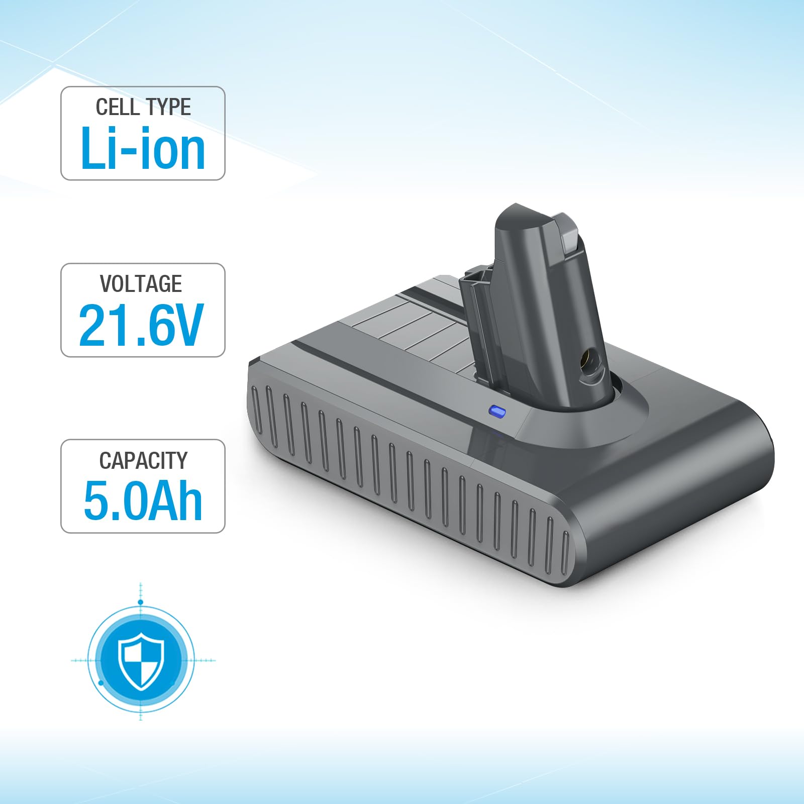 Powerextra 21.6V 4.0Ah V6 Battery Compatible with V6 DC58 DC59 DC61 DC62 DC72 DC74 Absolute Animal Motorhead Slim SV03 SV04 SV05 SV06 SV07 SV09