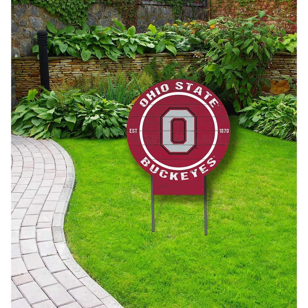 KH Sports Fan Ohio State Buckeyes 20"x20" Circle Logo Lawn Sign, One Size, Team Color