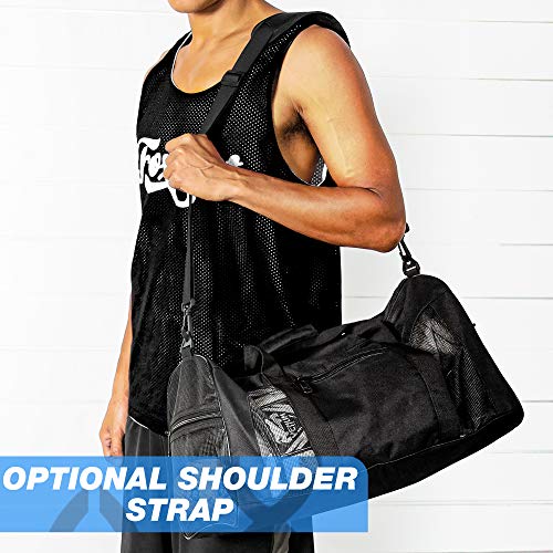 Longevity Gear Duffle Mesh Bags With Bottle Pocket, Breathable Duffel Bag for Sweaty Clothes and Equipment, Workout Bag, Gym Bag, Wrestling Bag, Swimmers, Active Athletes, | No More Stink