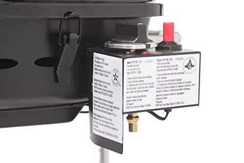 Flame King RV Or Trailer Mounted BBQ - Motorhome Gas Grill - 214 Sq Inch Cooking Surface - Adjustable Flame Controller & 48 Inch Quick Connect Hose