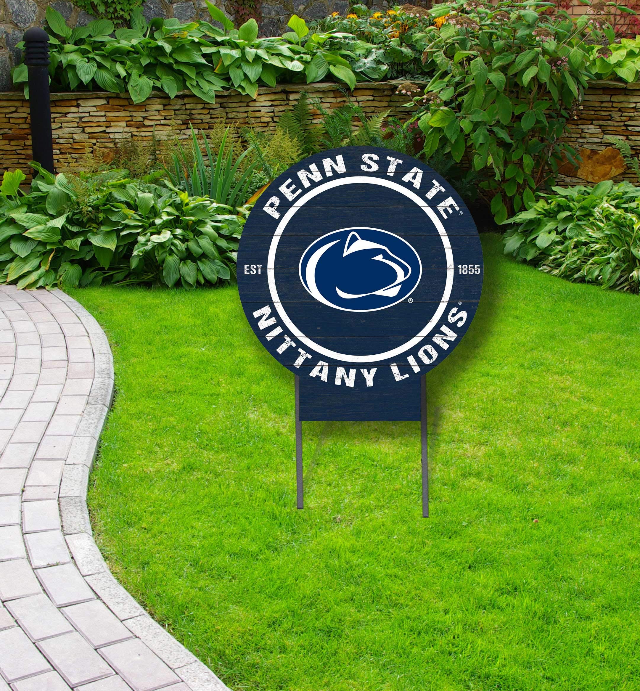 KH Sports Fan Penn State Nittany Lions 20"x20" Circle Lawn Sign, Team Color