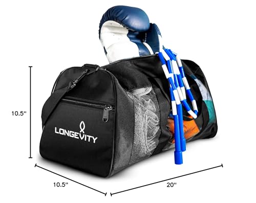 Longevity Gear Duffle Mesh Bags With Bottle Pocket, Breathable Duffel Bag for Sweaty Clothes and Equipment, Workout Bag, Gym Bag, Wrestling Bag, Swimmers, Active Athletes, | No More Stink