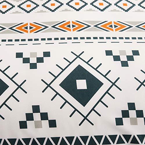 YFISAN Bohemian Duvet Cover Set Queen Size Orange Full Boho Comforter Cover Set Western 3 Pieces Geometric Lightweight Soft Breathable Farmhouse Bedding Duvet Cover Set White (Style 4, Queen,90"x90")