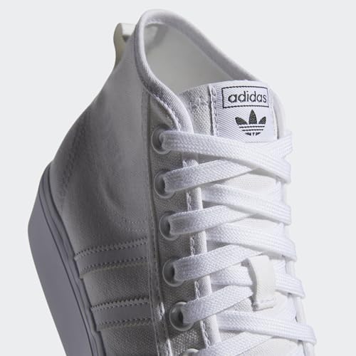 adidas Originals womens Nizza Platform Mid Sneaker, White/White/White, 8.5 US
