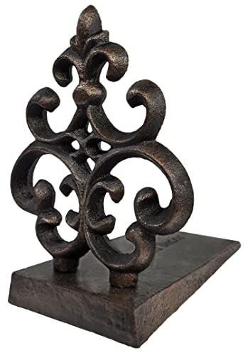 Lulu Decor, Cast Iron Fleur De Lis Door Stop, Door Stopper in Antique Black Finish, Beautiful and Useful Product (1 Piece)