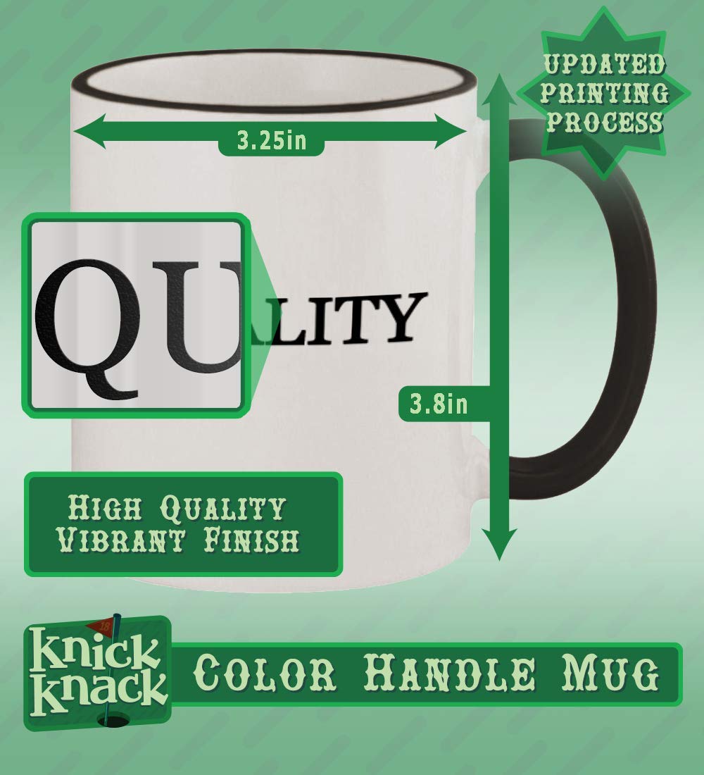 #sleighing - 11oz Colored Handle and Rim Coffee Mug, Black