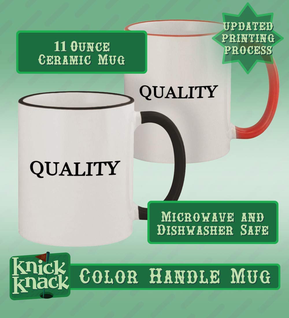 #sleighing - 11oz Colored Handle and Rim Coffee Mug, Black