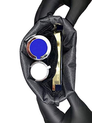 AirX Efendiz Drawstring Pouch, Black Velvet Bag 6.1X9 inches, with 2 compartments and Drawstrings for Gifts, Jewelry, Makeup, Power Bank, or Phone Accessories.