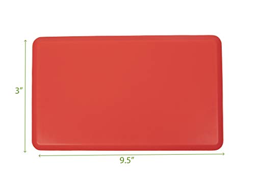 Mind Reader Anti Fatigue Comfort Floor Mat Kitchen Standing Mat Durable and Waterproof Perfect for Standup Desks, Kitchens, Garages, Relieves Foot, Knee, and Back Pain, 16.5" x 27", Red
