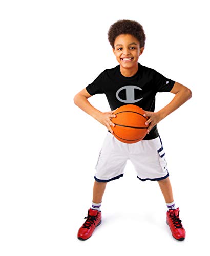Champion Boys Shirt Performance Short Sleeve Tech Athletic Tee Shirt Top Kids Clothing - Great for Gym, Sports, and School (US, Alpha, Large, Regular, White)