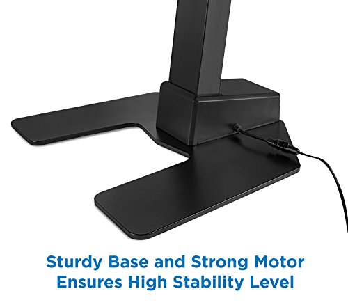 Mount-It! Electric Standing Desk Converter, Motorized Sit Stand Desk with Dual Monitor Mount and iPhone/Tablet Slot, Ergonomic Height Adjustable Workstation, Black (MI-7952)