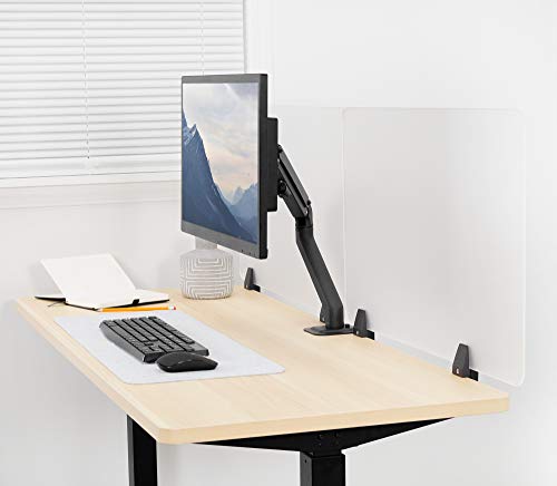 VIVO Dual Frosted Plexiglass 30 x 18 inch Clamp-on Desk Privacy Panels, Acrylic Cubicle Desk Dividers, Office Partitions, Pack of 2, PP-2-G060C