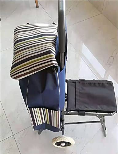 Cart with Seat Multi Function Trolley (Size: 22" * 12" * 8") for Shopping Travelling Casual Fishing