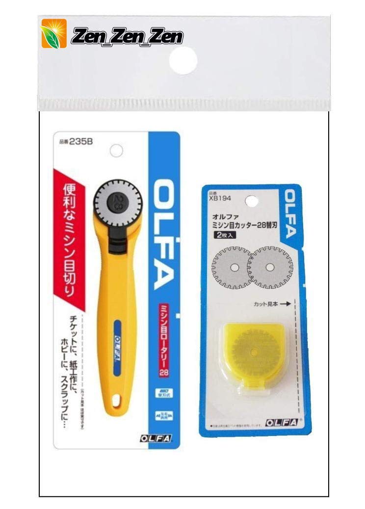OLFA Perforation Cutter 28 235B / Replacement Blade(28mm) 2 Blades XB194 (with Our Shop Original Description of Goods)[ Zen_Zen_Zen Original Package]