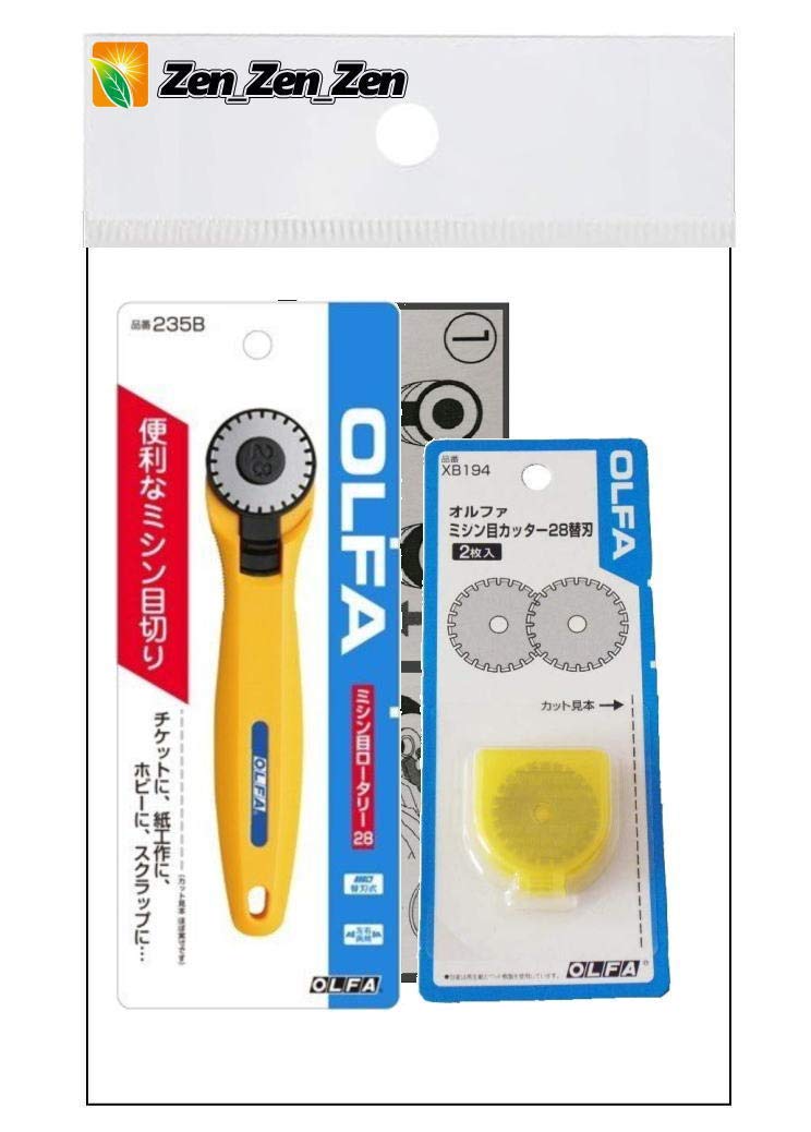 OLFA Perforation Cutter 28 235B / Replacement Blade(28mm) 2 Blades XB194 (with Our Shop Original Description of Goods)[ Zen_Zen_Zen Original Package]