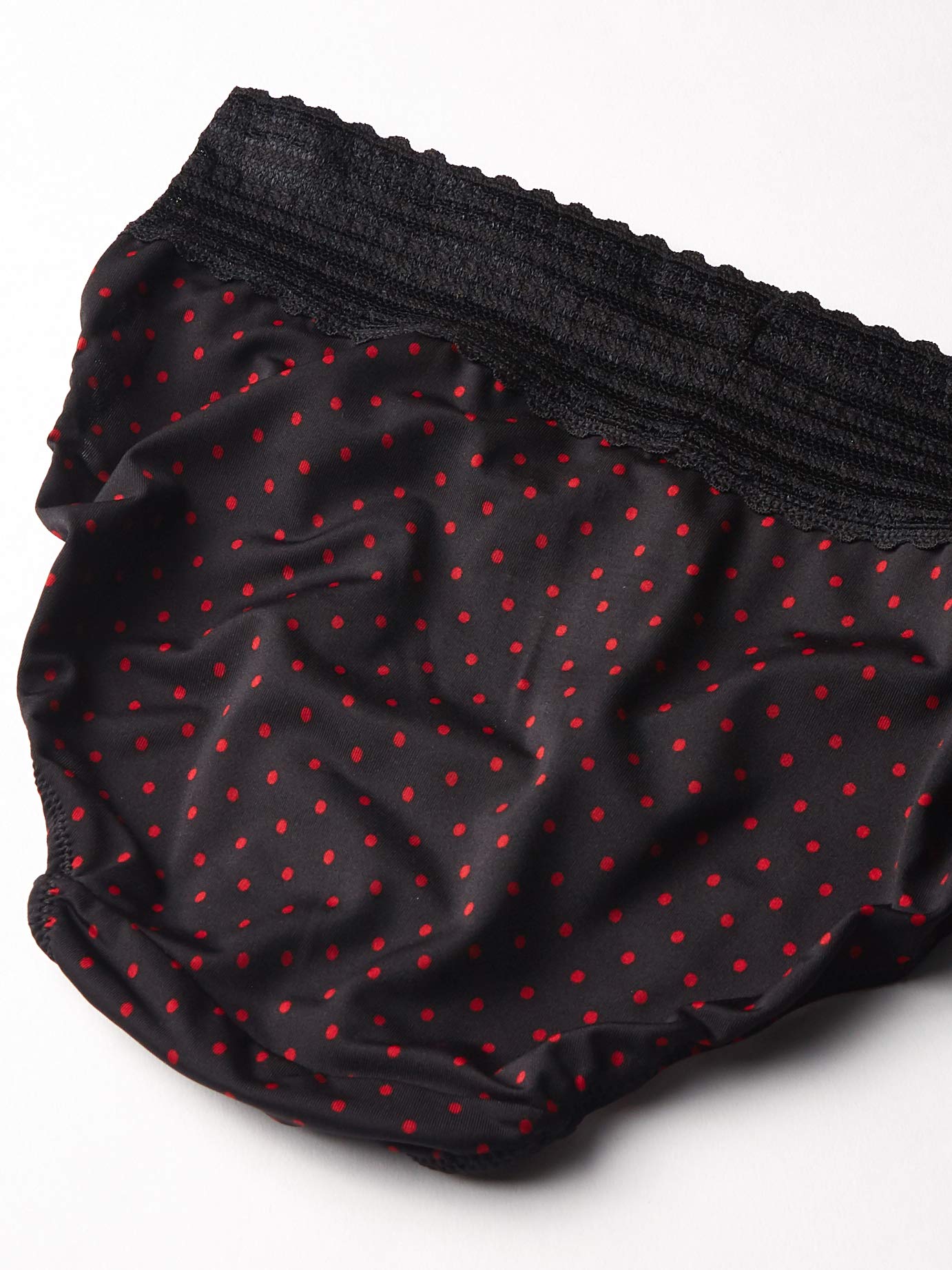 Warner's womens Blissful Benefits No Muffin Micro Hi-cut Panties With Lace Multipack Underwear, Lk/Sangria/Black W/ Ladybug Dot Print, Large US