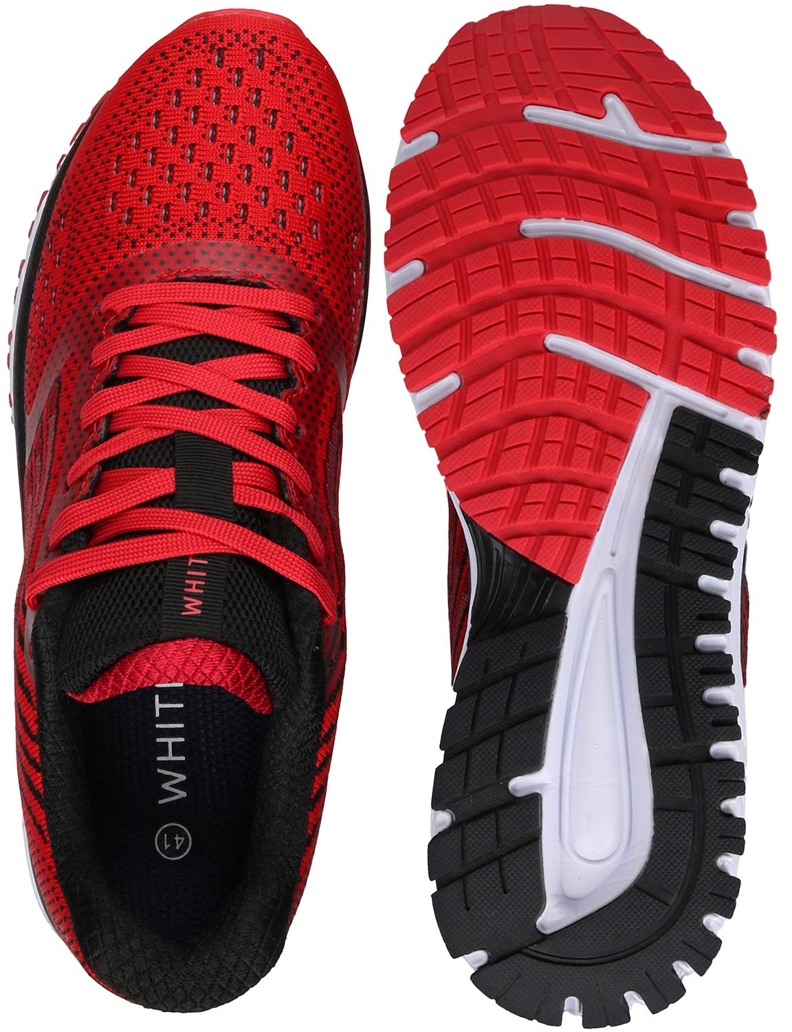 Joomra Whitin Mens Tennis Shoes Arch Supportive Trail Running Sneakers Red Size 9.5 Tenis para Hombres Lace Cushion Man Fashion Runner Walking Jogging Breathable Sport Footwear 43