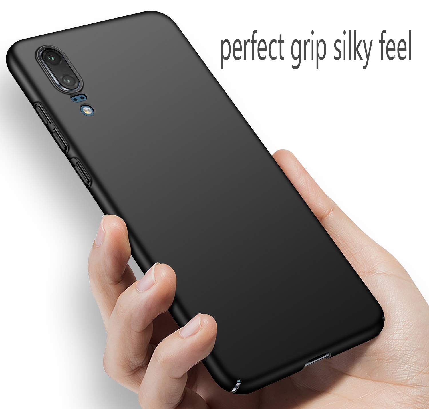 Case Compatible for Huawei P20 Case [Slim Protective] [Protect from Shock/Scratch/Drop/Marks] [Premium PC Plastic] Minimalist Hard Cover for Huawei P20 (Black)