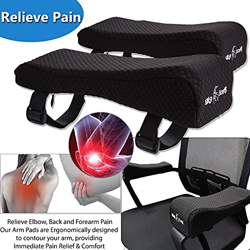Big Ant Chair Armrest Pads,2 Pack Memory Foam Arm Rest Office Chair Armrest Pads Comfy Gaming Chair Arm Rest Covers for Elbows and Forearms Pressure Relief(Set of 2)