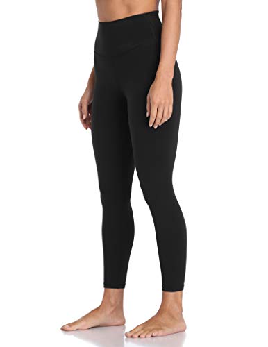 Colorfulkoala Women's High Waisted Tummy Control Workout Leggings 7/8 Length Ultra Soft Yoga Pants 25" (M, Black)