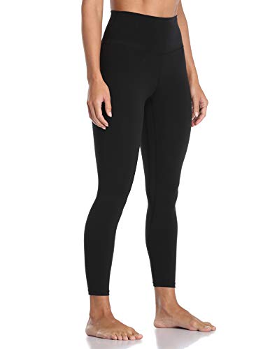 Colorfulkoala Women's High Waisted Tummy Control Workout Leggings 7/8 Length Ultra Soft Yoga Pants 25" (M, Black)