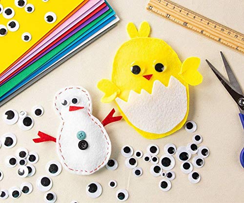 25mm Black Wiggle Googly Eyes with Self-Adhesive(100 pcs)