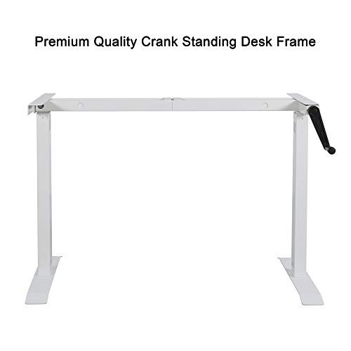 UNICOO – Primum Quality 55.12 x 27.6 Inch Crank Height Adjustable Standing Desk, Sit to Stand up Desk, Home Office Computer Table (White Frame/Ancient Oak Top-55IN-Crank)