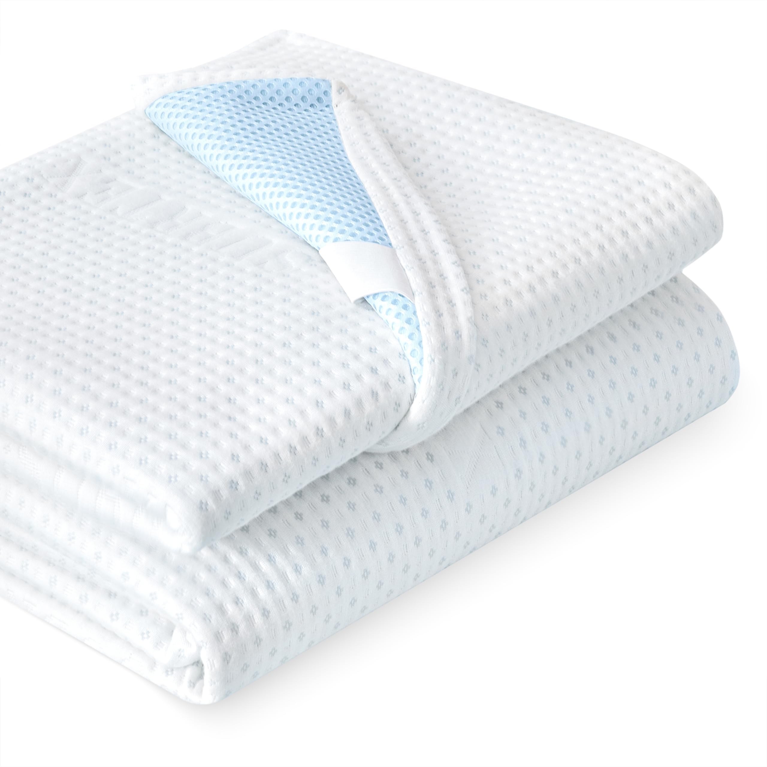 Subrtex 3 Inch Mattress Topper Cover (Only Cover) Mattress Topper Protector Bedding Rayon Made from Bamboo Removable Mattress Encasement with Zippers, Full