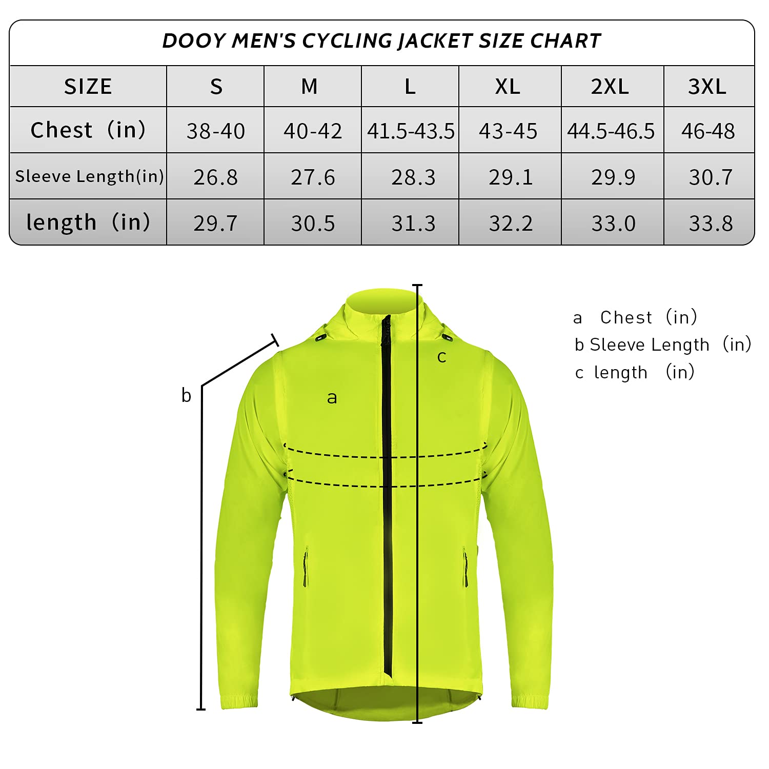 Men's Cycling Jacket with Detachable Sleeves Windbreaker Hooded Running Bike Jacket Golf Hiking Vest Lightweight Reflective
