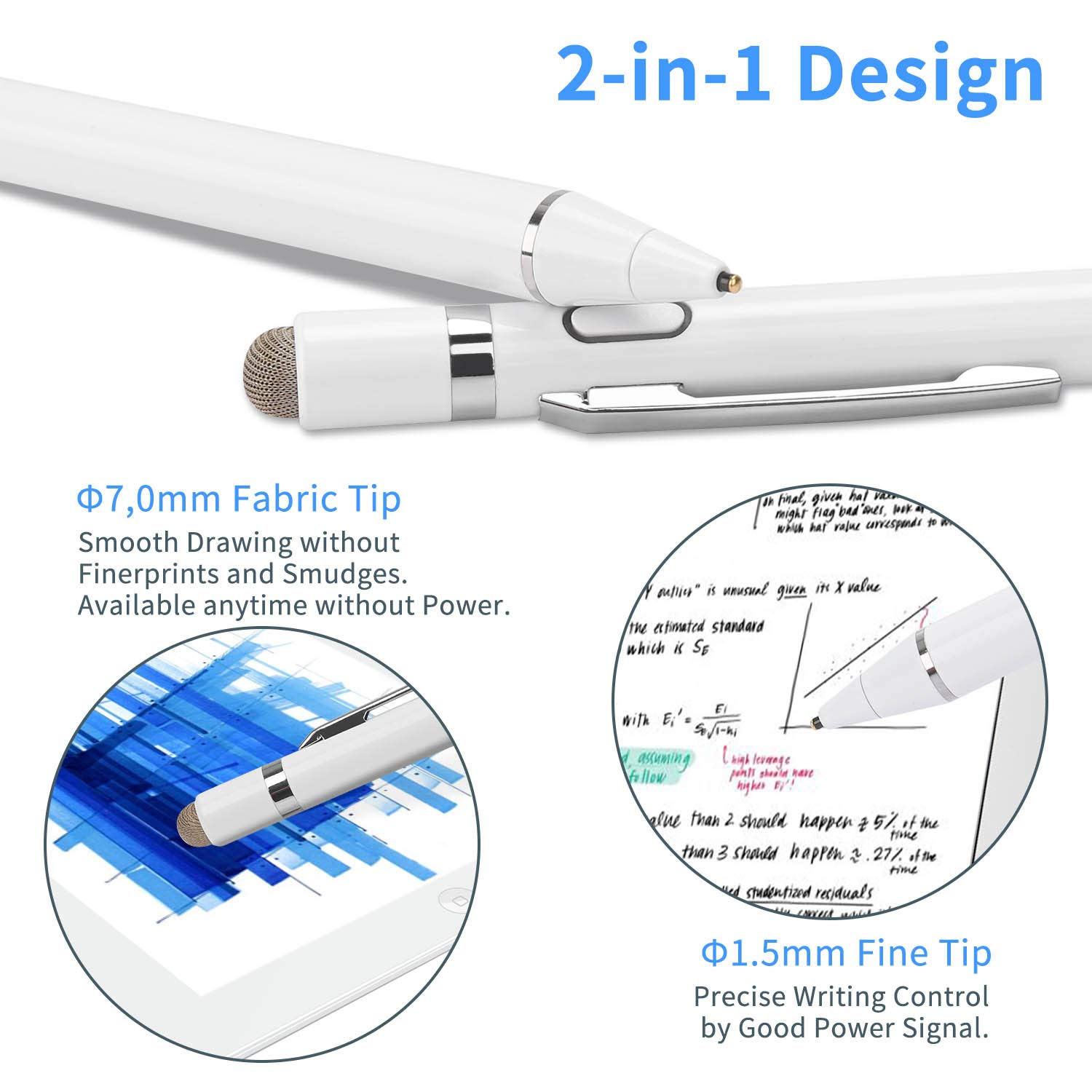 Stylus Pen for Lenovo Yoga Pencil, EVACH Digital Pencil with 1.5mm Ultra Fine Tip Stylus for Lenovo Yoga, White