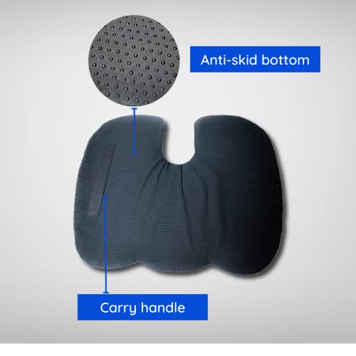 PURAP Coccyx Seat Cushion – Relief from Tailbone, Lower Back, Sciatica, Ischial and Pregnancy Related Pain – for Office Computer Chairs, Cars and Gaming Chairs – Fluid 3D Flotation Technology (Blue)