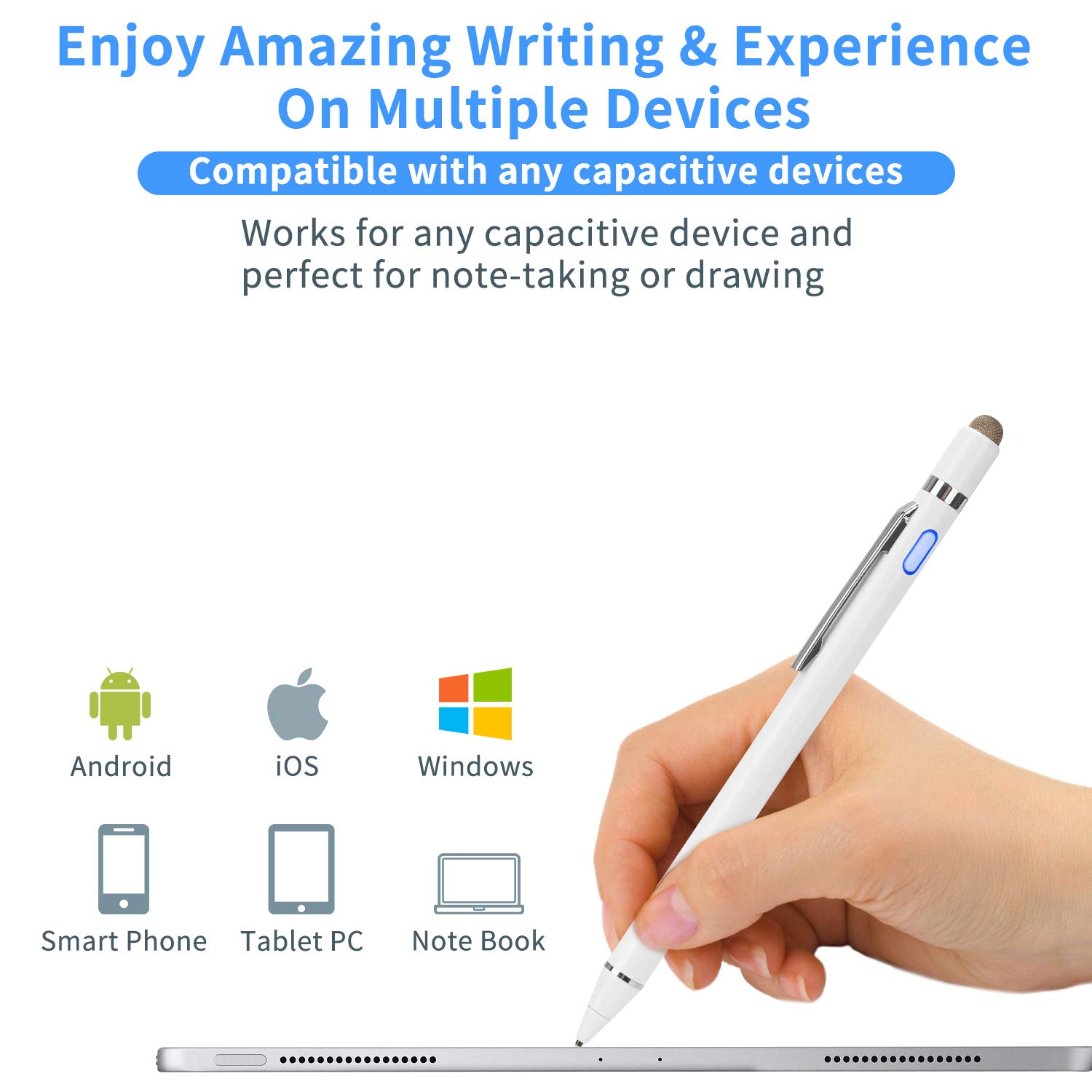 Stylus Pen for Lenovo Yoga Pencil, EVACH Digital Pencil with 1.5mm Ultra Fine Tip Stylus for Lenovo Yoga, White