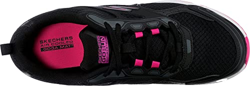 Skechers womens Sneaker, Black/Pink, 9 Wide US