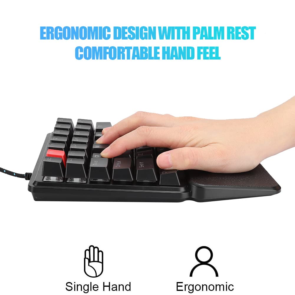 fosa1 One Handed Gaming Keyboard with Hand Rest,One Handed RGB Mechanical Gaming Keyboard, Left Handed Mechanical Keypad Support Mobile Game Connection,36 Keys,USB