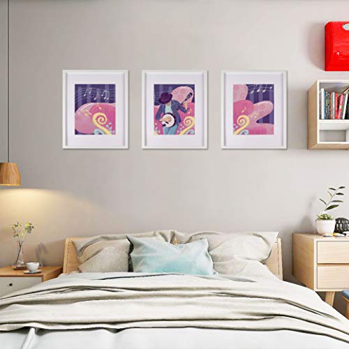 elabo 16x20 White Picture Frame (2 Pack) - High Definition Plexiglass Display Pictures 11x14 with Mat or 16x20 Without Mat - Vertical or Horizontal Wall Mounting