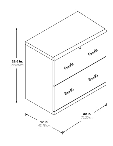 OSP Home Furnishings Alpine 2-Drawer File Cabinet with Locking Top Drawer and Lockdowel Fastening System, Lateral, Espresso