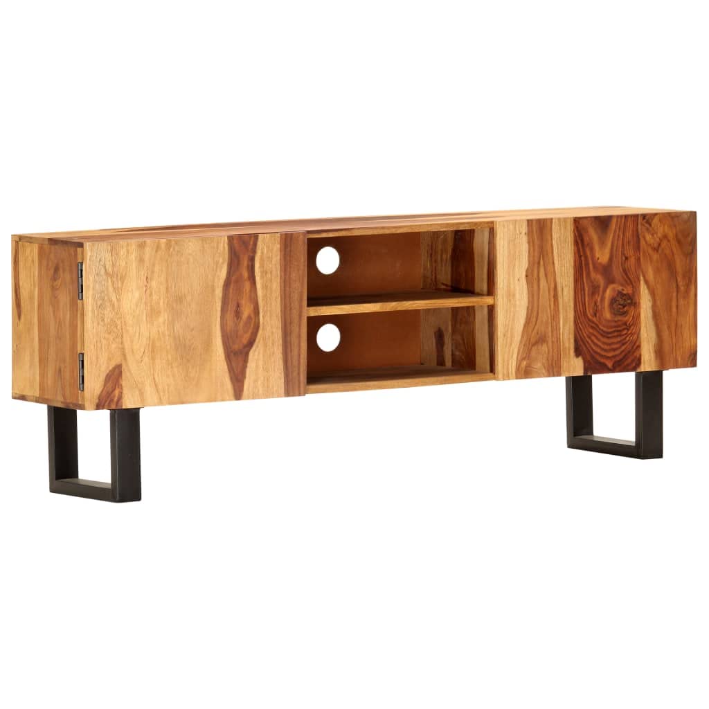 vidaXL TV Stand, TV Unit for Living Room Bedroom, Sideboard with Storage, TV Console Media Unit Cupboard, Industrial Style, Solid Wood Sheesham