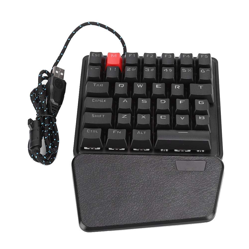 fosa1 One Handed Gaming Keyboard with Hand Rest,One Handed RGB Mechanical Gaming Keyboard, Left Handed Mechanical Keypad Support Mobile Game Connection,36 Keys,USB