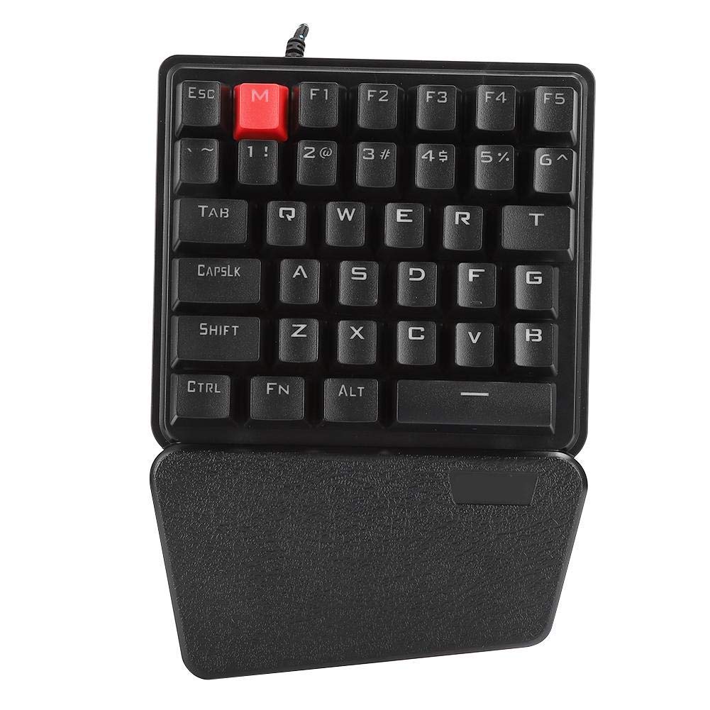 fosa1 One Handed Gaming Keyboard with Hand Rest,One Handed RGB Mechanical Gaming Keyboard, Left Handed Mechanical Keypad Support Mobile Game Connection,36 Keys,USB