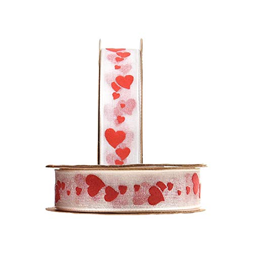 Valentine Ribbon Red Ribbon Gift Wrapping Decrotions for Valentine's Day Wedding Bachelorette Decor(11 Yards)