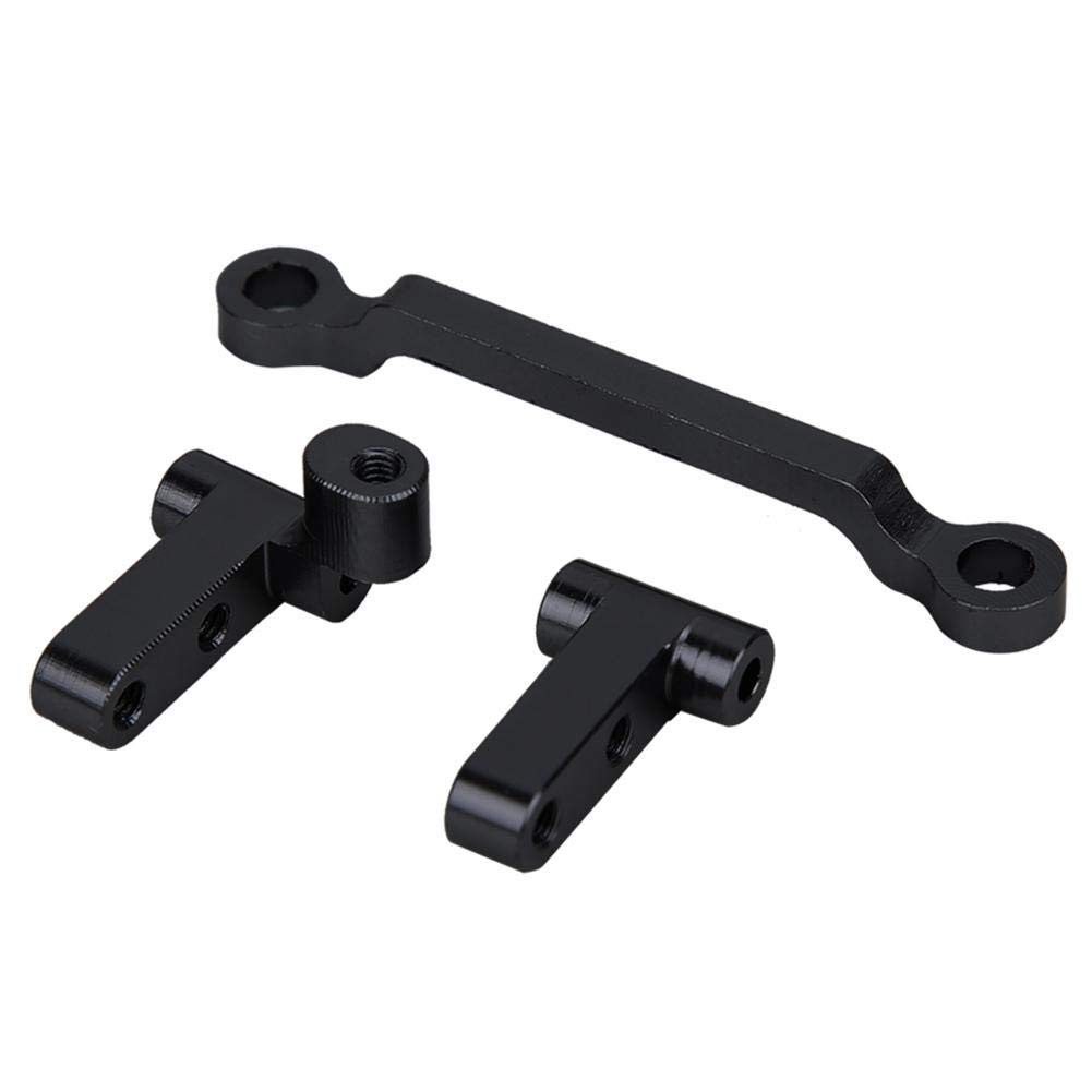 Woyisisi RC Steering Assembly, Aluminum Alloy Steering Assembly Kit Accessory Fit for WL A959 A979 A969 1/18 RC Car(Black)