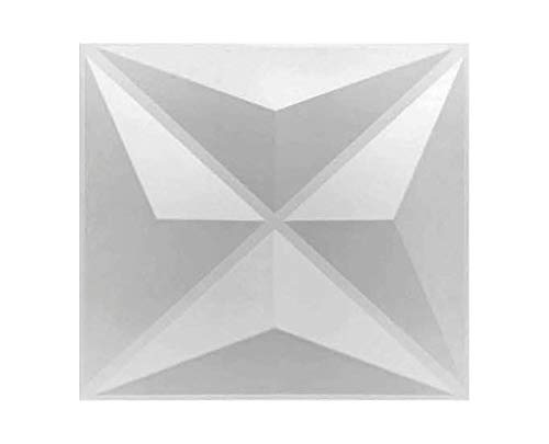 3Drop 3D Drop Ceiling and Wall Tiles – Ultra-Thin 2x2 Lay-in Matte White PVC for 24” x 24” Ceiling Grid System (10-Pack, 3DTC24)