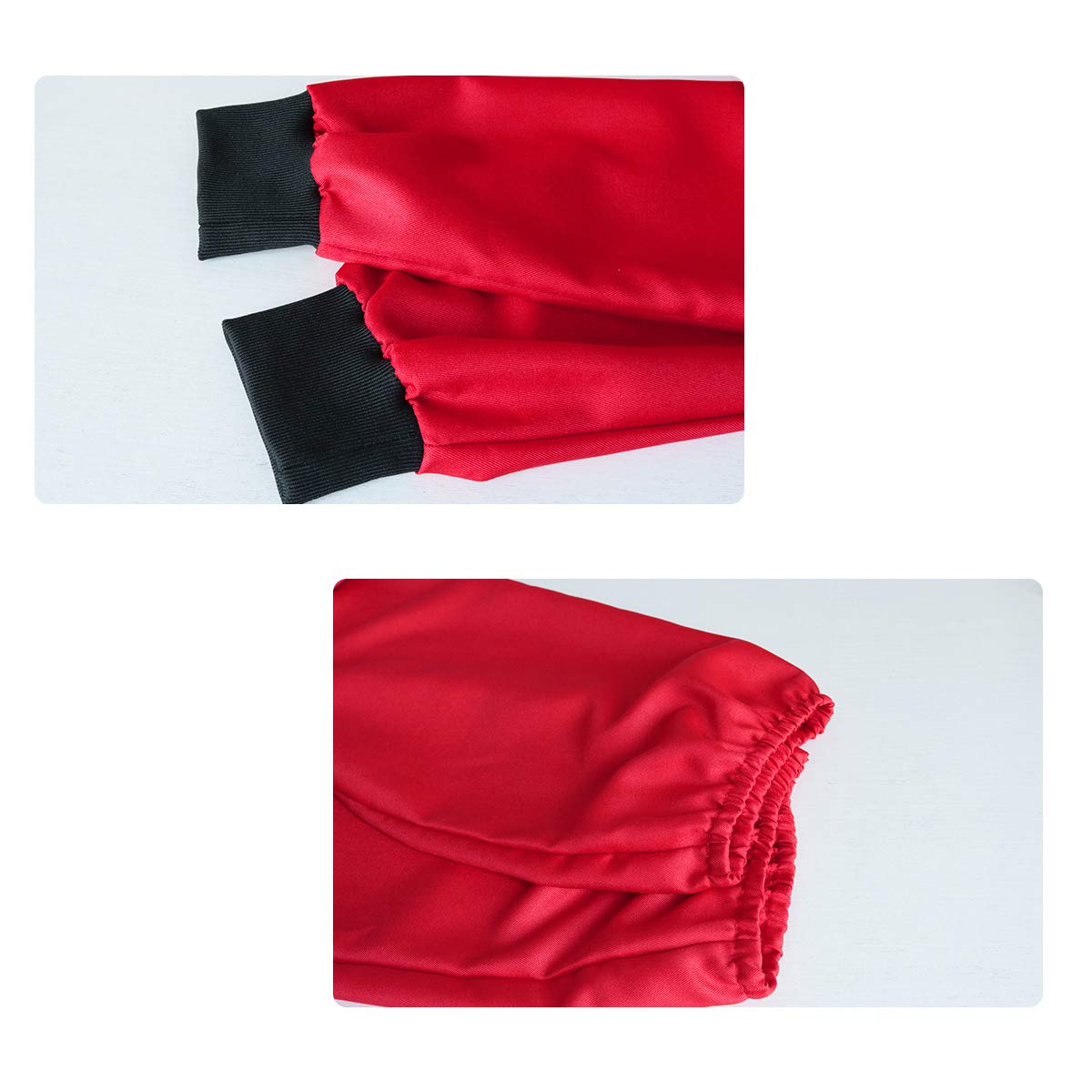 Yan Dream Group Couple Costume Red Coverall Jumpsuits Carnival Hoodie Party Outwear with Latex Mask