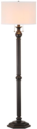SAFAVIEH Lighting Collection Jessie Rustic Farmhouse Pull Chain Oil-Rubbed Bronze 59-inch Living Room Bedroom Home Office Standing Floor Lamp (LED Bulb Included)
