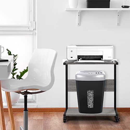 Computer Tower Stand, C-Shape Tall 2-Tier Pc Stand, Computer Tower Floor Stand with Lockable Wheels,Mainly Placed Computer Cases and Printers,Suitable for School, Office, Home(Grey)