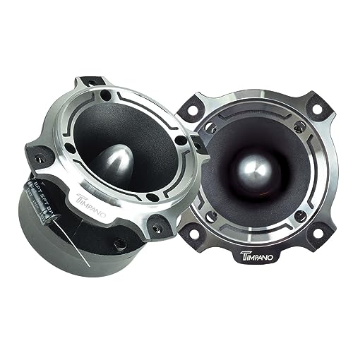 Timpano TPT-ST4 Chrome 3.5 Inch Super Tweeter, 4 Ohm, 500 Watts Peak, 105 dB Bullet, 1 in Voice Coil, Pro Car Sound System Bullet Tweeters (Pair)