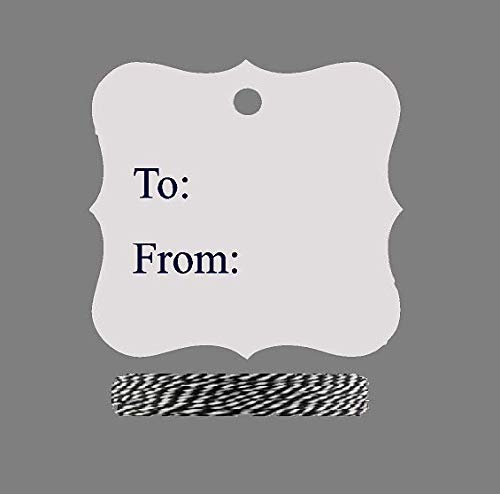 100Sheets Chocolate Brown and White Gift Wrap Pom Pom Tissue Paper Mix with 12 to from Gift Tags & Twine
